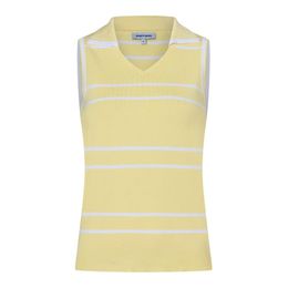 More & More More & More schmales, gestreiftes Strick-Polotop in stripes yellow/white | Gr.: 40