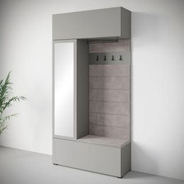 Home Affaire Garderoben-Set &raquo;TEJO&laquo; Komplett-Set, mit Spiegel und gepolsterte Sitzbank, 1 Stk. tlg. Holzwerkstoff B/H/T: 115cmcm x 231,9cmcm x 37,5cmcm