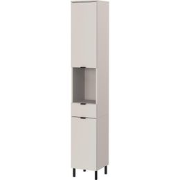 Germania Hochschrank &raquo;GW-Arcena&laquo; 1 Stk. tlg. braun Holzwerkstoff Kaschmir, B/H/T: 30cm x 190cm x 34cm, Schubladen: 1 Stk. T&uuml;ren: 2 Stk.