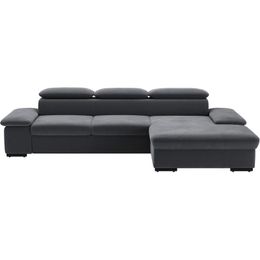 Sit & More sit&more Ecksofa &raquo;Alcudia L-Form&laquo; wahlweise mit Schlaffunktion grau 98% Polyester, 2% Polyamid B/H/T: 286cm x 73cm x 174cm, Soft clean, Recamiere 