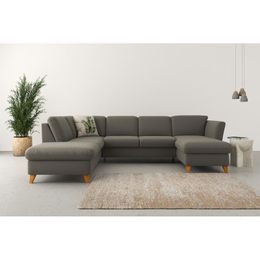 Home Affaire Wohnlandschaft &raquo;Trelleborg U-Form&laquo; Federkern-Polsterung, wahlweise mit Schlaffunktion und Stauraum braun 100% Polyester B/H/T: 307cm x 