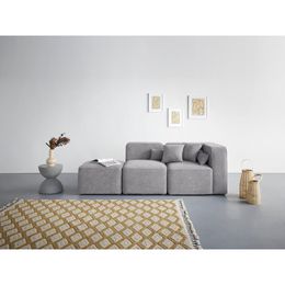 Home Affaire 3-Sitzer &raquo;Sundstrup&laquo; Modulserie, individuelle Zusammenstellung grau 100% Polyester B/H/T: 233cm x 76,5cm x 93cm, Struktur weich, Armlehne