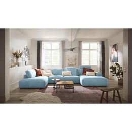 Musterring Wohnlandschaft &raquo;Lucia bequem und viel Platz, U-Form&laquo; Verschiedene Farben, Cord-Bezug, Gesamtbreite 434 cm blau B/H/T: 434cm x 81cm x 204cm, Cord, 