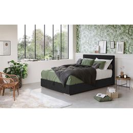 COTTA Boxbett &raquo;Tom mit Bettkasten, Topper und Zierkissen&laquo; Bestseller, Unser Dauertiefpreis schwarz Polyester Struktur soft Polyester 