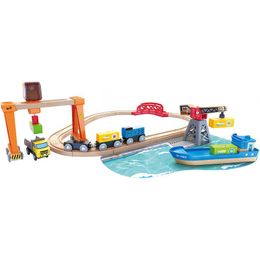 HAPE Spielzeug-Eisenbahn &raquo;Abladen und Aufladen im Hafen&laquo; bunt Einheitsgr&ouml;&szlig;e Spielzeug-Eisenbahn