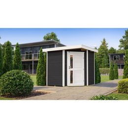 Weka Gartenhaus &raquo;229 A&laquo; grau Massivholz Fu&szlig;boden im Gartenhaus, ohne Dacheindeckung