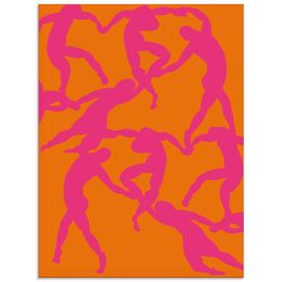 Artland Glasbild &raquo;Matisse - Der Tanz in pink-orange&laquo; Gruppen & Familien 1 Stk. tlg. in verschiedenen Gr&ouml;&szlig;en orange Glas B/H/T: 60cm x 80cm, Glasbild Gruppen &