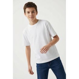 name it Jungen T-Shirt &raquo;NKMVOBBO SS NREG TOP NOOS&laquo; loose fit mit leicht &uuml;berschnittenen Schultern wei&szlig; 146 (152)