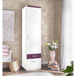 Priess Kleiderschrank lila Holzwerkstoff B/H/T: 48cm x 193cm x 56cm, T&uuml;ren: 1 Stk.