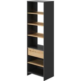 Schranksystem &raquo;Mimizan&laquo; schwarz Holzwerkstoff Schwarz, B/H/T: 63cm x 213cm x 45cm, Schubladen: 1 Stk.