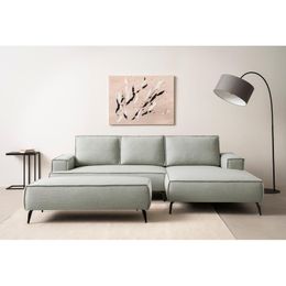 OTTO home Wohnlandschaft &raquo;TVINNU Leinenoptik, L-Form, 275 cm, mit Hocker&laquo; stellbar zum Schlafsofa (Krokodilverbinder) B/H/T: 275cm x 83cm x 173cm, 