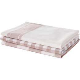OTTO home Geschirrtuch &raquo;Ravven&laquo; 100 % Baumwolle, 65 &times; 50 cm, 3er-Set, Farbauswahl, Karo, Streifen beige 100% Baumwolle 3 tlg., 100 % Baumwolle