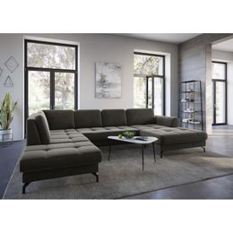 Sit & More sit&more Wohnlandschaft &raquo;Bendigo U-Form&laquo; inklusive Sitztiefenverstellung, Bodenfreiheit 12 cm, in 2 Fu&szlig;farben grau B/H/T: 332cm x 84cm x 226cm, 