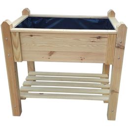 Promadino Hochbeet &raquo;aus naturbelassenem Kiefernholz&laquo; inkl. Pflanzfolie beige Holzwerkstoff B/H/T: 90cm x 84,5cm x 60cm