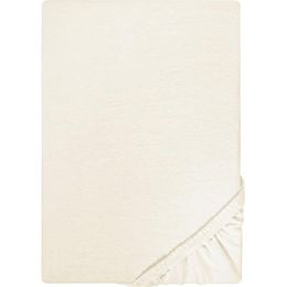 Biberna Spannbettlaken &raquo;Leila&laquo; Bettlaken aus 100% Baumwolle, f&uuml;r Matratzenh&ouml;hen bis 22 cm beige Jersey, Obermaterial: 100% Baumwolle B/L: 200cm, 1 Stk., 