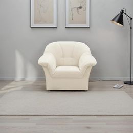 DOMO collection Sessel &raquo;Pegnitz, zeitlos, elegante Armlehnen, komfortabel, Breite 105cm&laquo; beige 100% Polyester Luxus- Microfaser/Struktur CASA, B/H/T: 