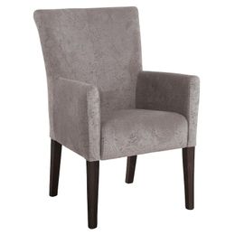 Home Affaire Esszimmerstuhl &raquo;King&laquo; () Polsterstuhl, Armlehnstuhl, Gestell Massivholz grau 100% Polyester;Kratzfester Stoff B/H/T: 60cm x 92cm x 65cm, 