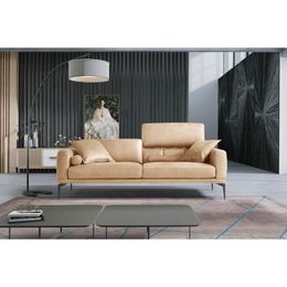 Egoitaliano 2,5-Sitzer &raquo;Masu, Designsofa mit erstklassigem Sitzkomfort, Breite 218cm&laquo; inkl. 2 Kissenrollen, R&uuml;ckenelemente manuell verstellbar, Metallf&uuml;&szlig;e beige 