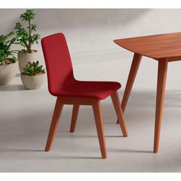 Home Affaire Stuhl &raquo;Sandy&laquo; () 2 Stk.mit verschiedenen Stuhlbeinfarben und Farbvarianten, Sitzh&ouml;he 47 cm rot Polyester B/H/T: 47cm x 88cm x 56cm, 2 Stk