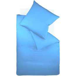 Fleuresse Bettw&auml;sche &raquo;Colours in 135x200, 155x220 oder 200x200 cm&laquo; 2 Stk. Bettw&auml;sche aus 100% Baumwolle, uni, mit Rei&szlig;verschluss blau Mako-Satin, 