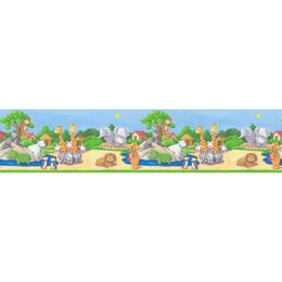 A.S. Cr&eacute;ation Bord&uuml;re &raquo;Only Borders&laquo; Motiv gemustert mehrfarbig glatt Papier Wand Schr&auml;ge T&uuml;r Borte Wohnzimmer Schlafzimmer K&uuml;che Design bunt Papier B/L: 0,17m x 5m