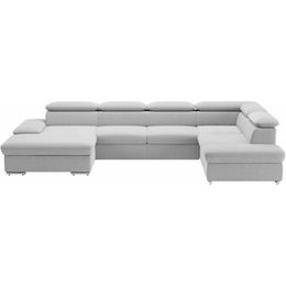 Sit & More sit&more Wohnlandschaft &raquo;Valantine U-Form, B: 349 cm&laquo; mit Arm- & Kopfteilverstellung, optional mit Schlaffunktion grau 100% Polyester B/H/T: 349cm x 