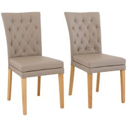 Home Affaire Esszimmerstuhl &raquo;Colorado&laquo; (Set) 2 Stk.Beine in eiche oder nussbaum. Im 2er, 4er oder 6er-Set grau Kunstleder;Microfaser B/H/T: 46cm x 