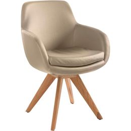 Musterring Esszimmerstuhl &raquo;Tavia&laquo; (Set) 2 Stk.Stativgestell Wildeiche massiv, Drehfunktion optional, diverse Farben beige B/H/T: 62cm x 86cm x 66cm, 2 Stk., 