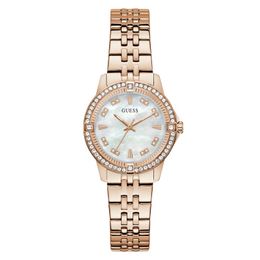 Guess Damen Quarzuhr &raquo;COLETTE&laquo; Armbanduhr, Damenuhr, Edelstahlarmband, analog rosa Einheitsgr&ouml;&szlig;e