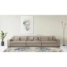 Home Affaire 3-Sitzer &raquo;Skara&laquo; Lounge-Sofa mit Federkernpolsterung, in vielen Bezugsvarianten beige 100% Polyester B/H/T: 310cm x 86cm x 100cm, 