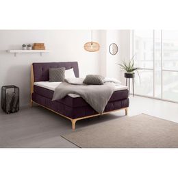 OTTO home Boxspringbett &raquo;Jelle&laquo; 5 Stk. tlg. zertifizierte, recycelte Bezugsstoffe, verschiedene Ausf&uuml;hrungen lila Polyester Struktur (recyceltes 