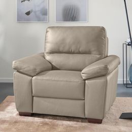 Calia italia Sessel &raquo;Gaia, hochwertiger, edler Ledersessel mit erstklassigem Sitzkomfort&laquo; in zwei hochwertigen Lederqualit&auml;ten beige Leder SORRENTO - 