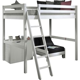Vipack Hochbett Made in Europe, Hochbett mit 140 x 200 cm Liegefl&auml;che, inkl. Kommode und Schlafsessel schwarz-wei&szlig; Liegefl&auml;che B/L: 140cm x 200cm, kein 