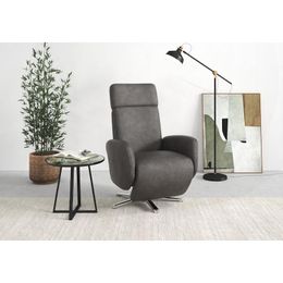 Sit & More sit&more TV-Sessel &raquo;Grenoble, inkl. Kopfteilverstellung&laquo; wahlweise mit 2 Motoren, Akku & Aufstehhilfe grau Luxus-Microfaser Vintageoptik, elektrisch 