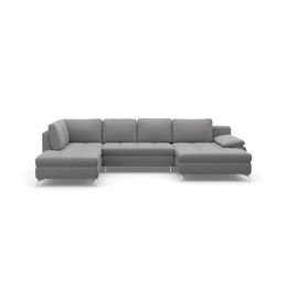 Sit & More sit&more Wohnlandschaft &raquo;Latigo U-Form&laquo; mit Recamiere, wahlweise mit Schlaffunktion und Bettkasten grau B/H/T: 326cm x 201cm, Luxus-Microfaser, 