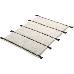 Kleine Wolke Badematte &raquo;Travis, Badvorleger, Badezimmer Teppich&laquo; H&ouml;he 14 mm rutschhemmend beschichtet fu&szlig;bodenheizungsgeeignet Badteppich, gestreift mit Quasten, 