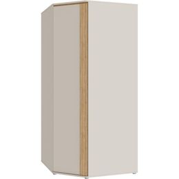FORTE Eckkleiderschrank B/H/T 92,2/193,7/92,2 cm beige Holzwerkstoff Kashmir Beige, B/H/T: 92,2cm x 193,7cm x 92,2cm, T&uuml;ren: 1 Stk.