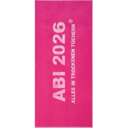 Egeria Strandtuch &raquo;ABI 2026&laquo; 75x180 cm, "ABI 2025-Alles in trockenen T&uuml;chern" pink Frottier, Obermaterial: 100% Baumwolle B/L: 75cmx180cm, 1 Stk., Frottier