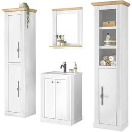 OTTO home Badm&ouml;bel-Set &raquo;WESTMINSTER, Bad im Landhausstil, 4-teiliges Badezimmer&laquo; 4 Stk. tlg. wei&szlig; B/H/T: 200cmcm x 203cmcm x 46cmcm