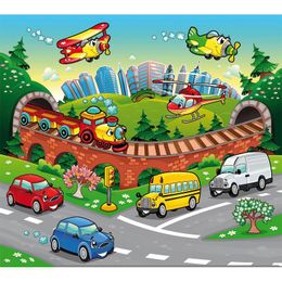 papermoon Fototapete &raquo;Kids Travel&laquo; matt bunt Vlies B/L: 2,5m x 1,8m