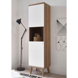 Home Affaire Vitrine &raquo;Merle&laquo; Scandi Design, H&ouml;he 197 cm wei&szlig; Holzwerkstoff B/H/T: 50cm x 197cm x 40cm