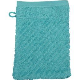 Ross Waschhandschuh &raquo;Smart&laquo; Uni-Rippe mit Velourslabel blau Frottier B/L: 16cmx21cm, 6 Stk.