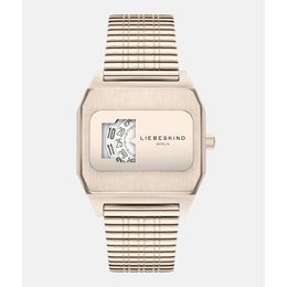 Liebeskind Berlin Damen Quarzuhr &raquo;Vinyl Vision&laquo; Armbanduhr, Damenuhr, Edelstahlarmband, analog rosa Einheitsgr&ouml;&szlig;e