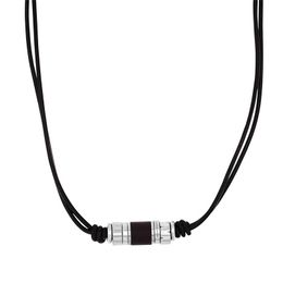 Tom Tailor Herren Tom Tailor Kette mit Anh&auml;nger schwarz Edelstahl Leder, L: 52 B: 3,8mm