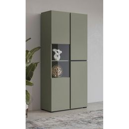 OTTO home Vitrine &raquo;Cross, H&ouml;he 183,5 cm, moderne grifflose Standvitrine mit 3 T&uuml;ren&laquo; Hochschrank mit viel Stauraum, Glast&uuml;r und verstellbaren 