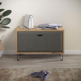 Home Affaire Sitzbank &raquo;Belva&laquo; 1 Stk. tlg. Flurbank mit einer Klappe - verstellbarer Boden - (B/T/H) 79/42/51 cm grau Holzwerkstoff, Kunststoff, Metall
