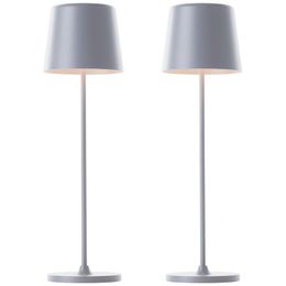 Brilliant LED Tischleuchte &raquo;Kaami - mobile LED Au&szlig;en Akku Tischlampe 2er-Set&laquo; LED-Modul 2 Stk. Warmwei&szlig; 310 lm, Touchdimmer, USB, Akku, Outdoor, Indoor, 