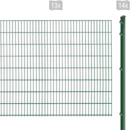Arvotec Doppelstabmattenzaun &raquo;EXCLUSIVE 163 zum Einbetonieren&laquo; Zaunh&ouml;he 163 cm, Zaunl&auml;nge 2 - 60 m gr&uuml;n Kunststoff, Stahl H/L: 163cm x 26m, Pfosten: 14 Stk.