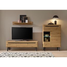 Home Affaire Wohnwand &raquo;Torge, Anbauwand, Schrankwand, Mediawand, Wohnzimmer-Set&laquo; Set, 3 Stk. tlg. beige B/H/T: 360cmcm