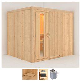 Karibu Sauna &raquo;Gitte&laquo; Set, Ofen 9 kW integr. Strg beige Saunaofen, integrierte Steuerung, 9 kW